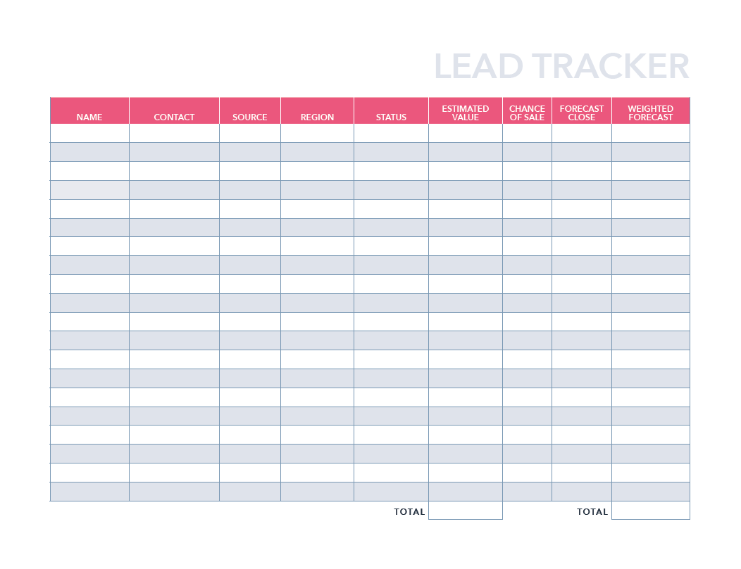 Tracking Sales Leads: Excel Templates and Other Free Resources ...
