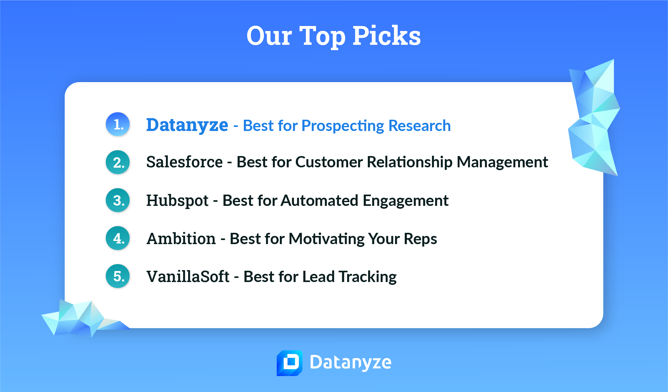 The 12 Best Sales Management Tools in 2022 | Blog | Datanyze: Find ...